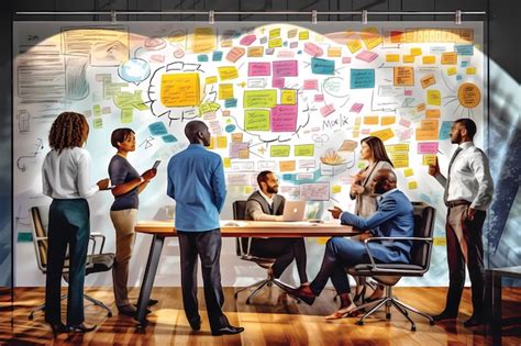 Premium Photo Innovation And Creativity Group Brainstorming In Front