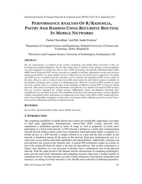 Pdf Performance Analysis Of Rkademlia Pastry And Bamboo Using