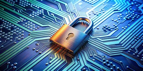 Cybersecurity Service Concept Secure Connection On Computer Motherboard Cybersecurity Service Concept Secure Connection On Computer Motherboard