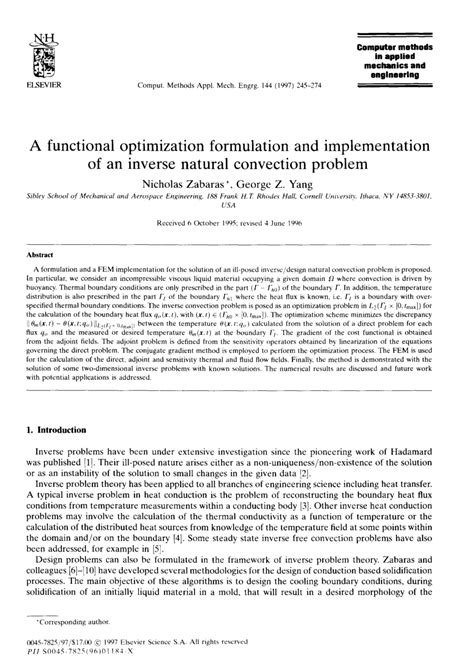 Pdf A Functional Optimization Formulation And Fem Implementation Of An Inverse Natural