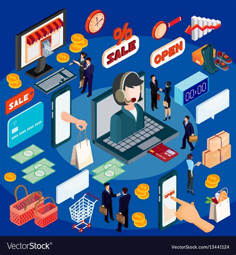 3d Isometric Concept E Royalty Free Vector Image