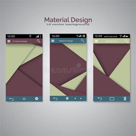 Set Of Ui Material Design Background Stock Vector Illustration Of