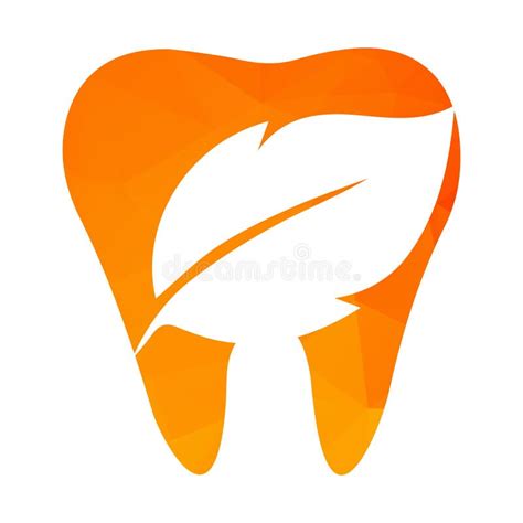 Tooth Icon With Shape Of Leaf Templete Stock Vector Illustration Of