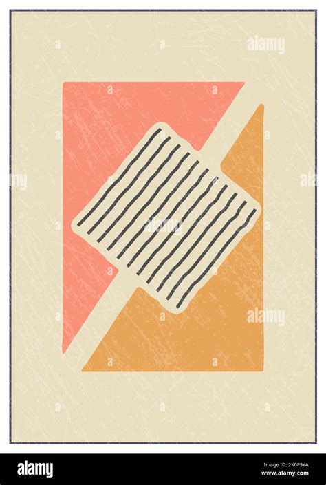 Abstract Vector Composition With Grunge Texture A Wall Drawing Poster