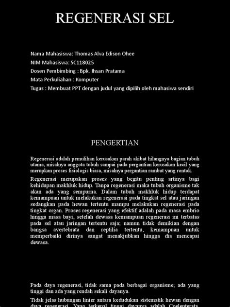 Regenerasi Sel Pada Makhluk Hidup Pdf