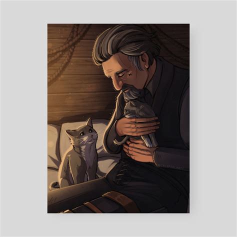 Izzy With A Kitten An Art Print By Calypso Inprnt
