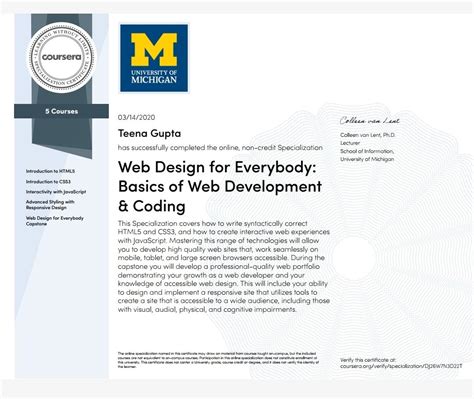 Teena Gupta On Linkedin I Got My Certificate Of Web Design For