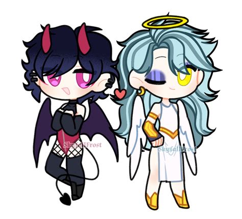 Angel And Devil Skyfallfrost By Skyfallfrost On Deviantart