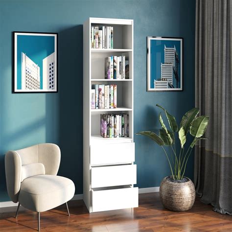 Стелаж книжкова полиця від виробника Drevogoods деревяний з ламінованого ДСП для дому та