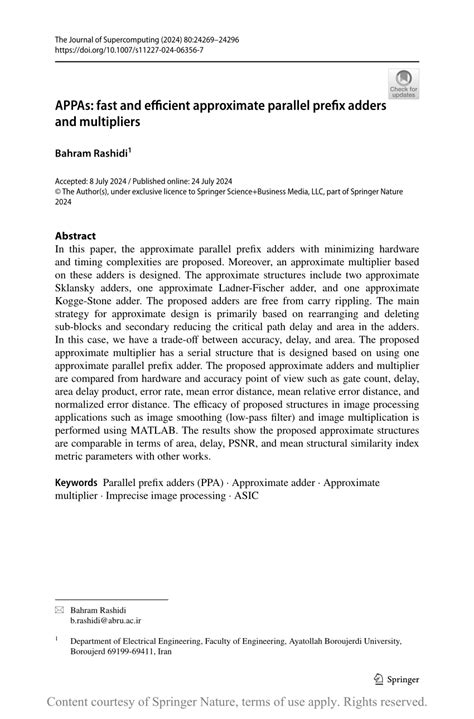 Appas Fast And Efficient Approximate Parallel Prefix Adders And Multipliers Request Pdf