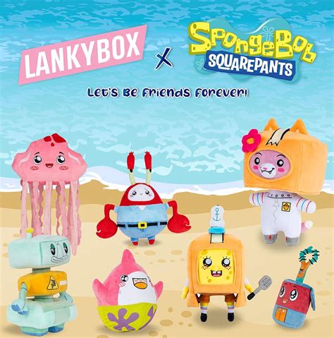 Kostiz Lankybox Plushies Foxy Boxy And Rocky With Detachable Head Mask