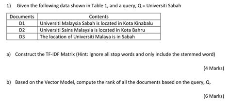 Solved Given The Following Data Shown In Table And A Chegg