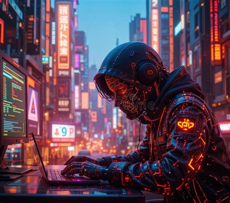 Cybersecurity Threat Futuristic Generative Ai Render Of A Hackers Digital Fortress Exploring