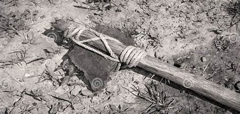 Stone Ax Of A Primitive Man Stock Image Image Of Equipment Barbarian 333873405