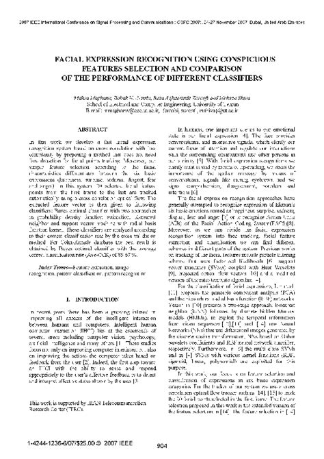 Facial Expression Recognition Using Conspicuous Features Selection And