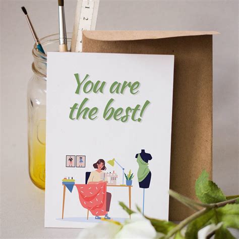 Поздравителна картичка с плик висококачествена текстурирана хартия за шивач дизайнер