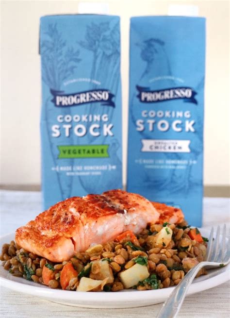 Seared Salmon And Veggieful Lentils The Nutrition Adventure