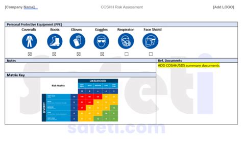 Coshh Risk Assessment Template Free Download