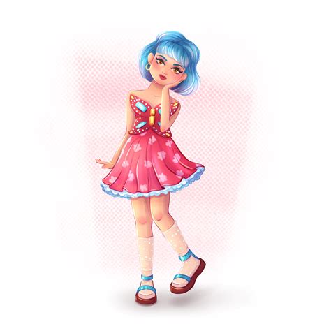 Иллюстрация Милая девочка в стиле 2d мода и красота персонажи