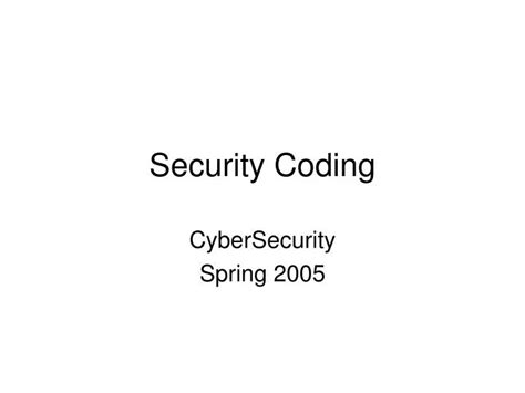 PPT Security Coding PowerPoint Presentation Free Download ID 4200723