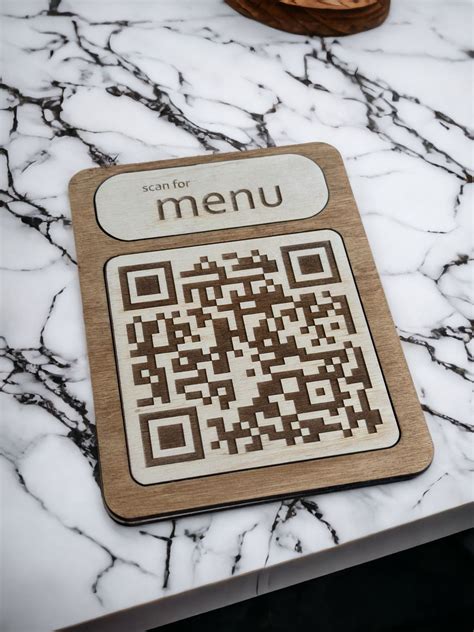 Custom Qr Code Table Sign Qr Code Menu Qr Code Menu Sign Wooden Qr Cod Sign Etsy