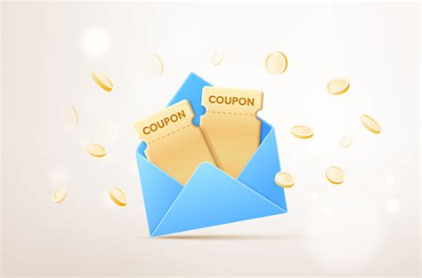 3d 할인 쿠폰 판매 황금 동전 열린 봉투 행운의 선물 제안 로열티 프로그램 혜택 개념 3d 쇼핑 쿠폰 프로모션 카드 쿠폰 바우처 및 금화 돈이 날고 있습니다 벡터에 대한