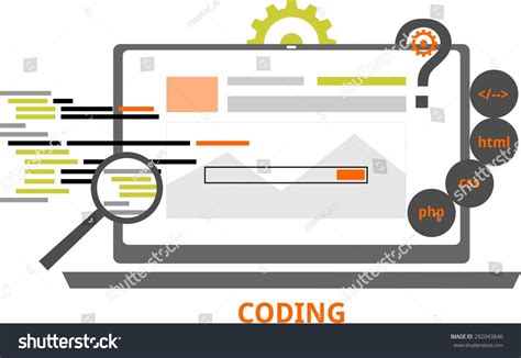 Illustration Showing Coding Concept Stock Vector Royalty Free Shutterstock