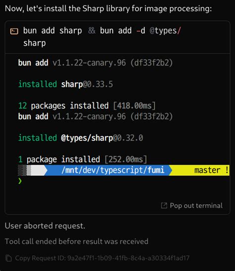 False User Aborted Request Error When Confirming Agents Command Bug Reports Cursor