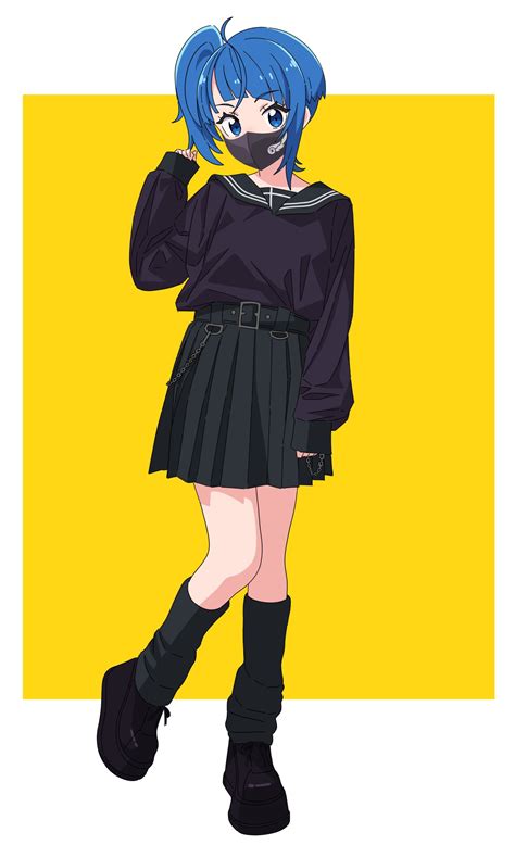 Safebooru 1girl Ahoge Belt Black Belt Black Footwear Black Mask Black