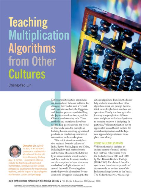Teaching Culture Algorithm Download Free Pdf Multiplication Numbers