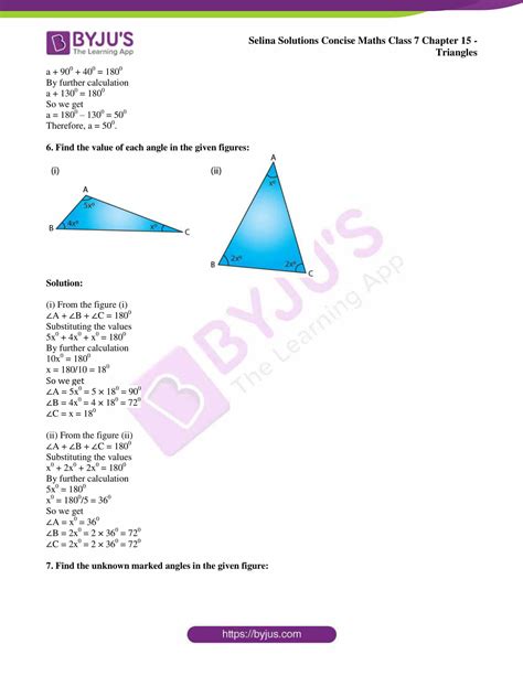Selina Solutions Concise Maths Class 7 Chapter 15 Triangles Free Pdf