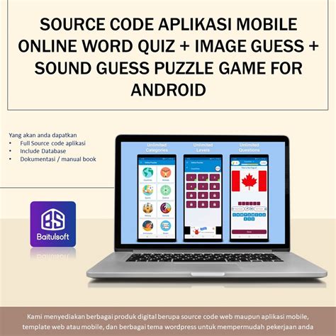 Jual Source Code Aplikasi Mobile Online Word Quiz Image Guess Sound