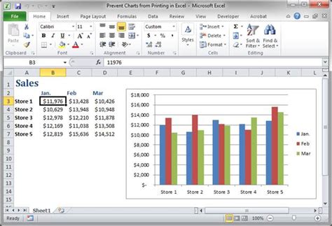 prevent charts from printing in excel