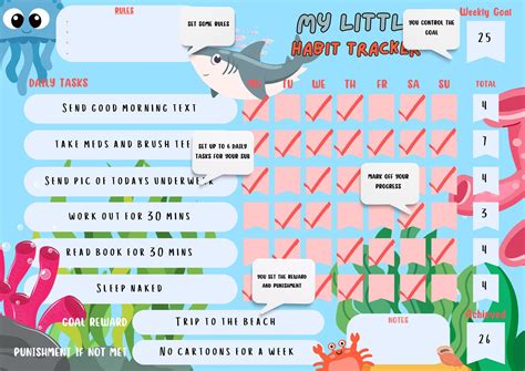 Ddlg Ageplay Punishments And Rewards Tracker Bdsm Chore Chart Habit
