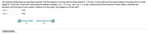 Solved Two Objects Collide Head On See Figure Below The First