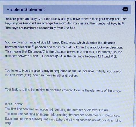 Solved Problem Statement You Are Given An Array Art Of The Chegg