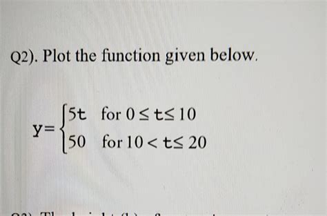 Solved Q2). Plot the function given below. y={5t50 for | Chegg.com