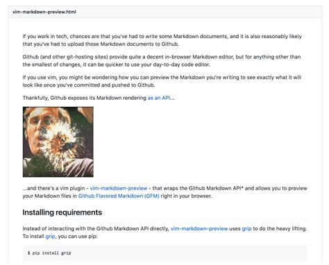 Render Github Markdown From Vim