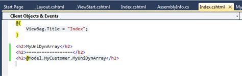 U2 Using Unidynarray On Mvc View Page Stack Overflow