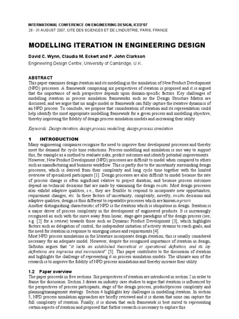 Modeling Iteraction In Engineering Design Pdf Simulation Design Modeling Iteraction In Engineering Design Pdf Simulation Design