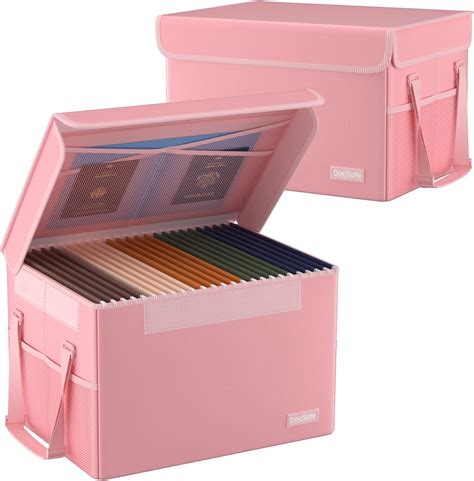 Buy Docsafe File Box Fireproof File Storage Organizer Box With Lid Collapsible Document Storage