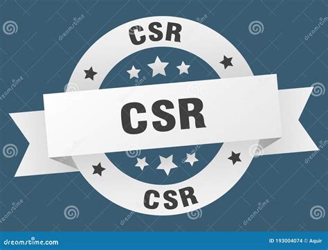 Csr Round Ribbon Isolated Label Csr Sign Stock Vector Illustration Of Stamp Flat 193004074