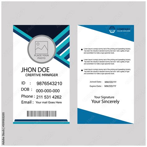 Professional Employee Id Card Best Company Id Card Business Id Card