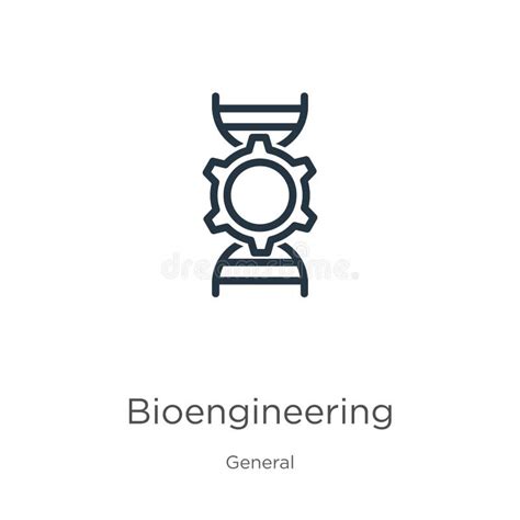 Bioengineering Icon Thin Linear Bioengineering Outline Icon Isolated On White Background From