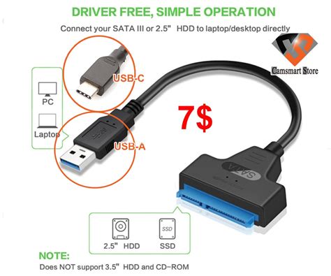 Usb30 To Sata Adapter Cable Support 25 Inch External Ssd Hdd Solid