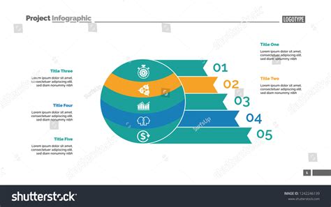 Five Steps Process Chart Slide Template Stock Vector Royalty Free Shutterstock