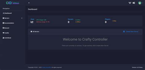 Access The Dashboard Crafty Documentation