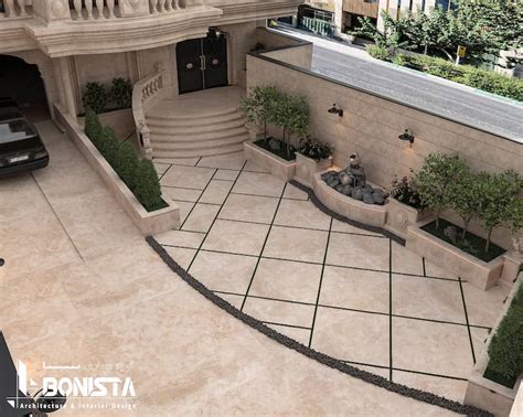 طراحی سردر و محوطه ورودی ساختمان مسکونی گروه معماری بنیستا