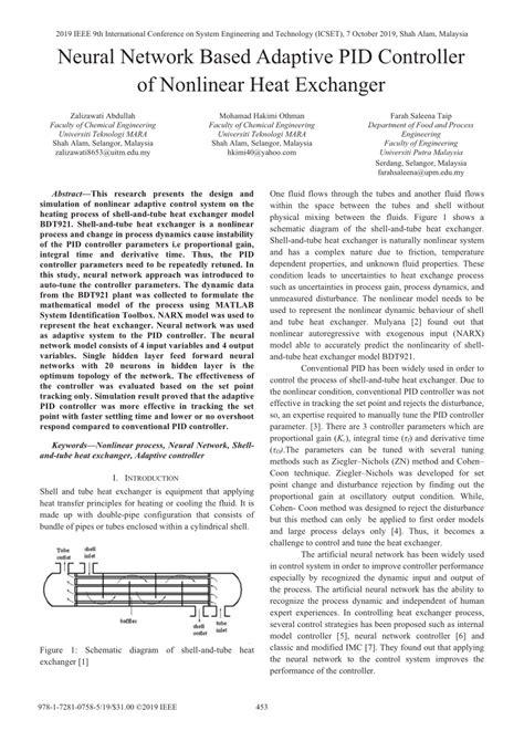 Pdf Neural Network Based Adaptive Pid Controller Of Nonlinear Heat