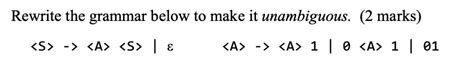 Solved Rewrite The Grammar Below To Make It Unambiguous Chegg